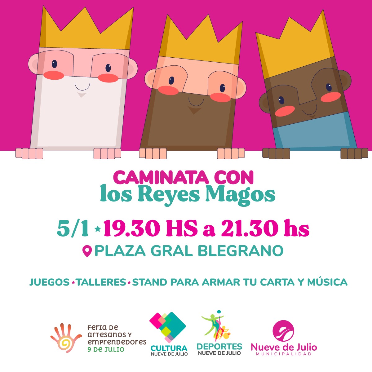 Los Reyes Magos llegan a la plaza Belgrano de Nueve de Julio | Cadena ...