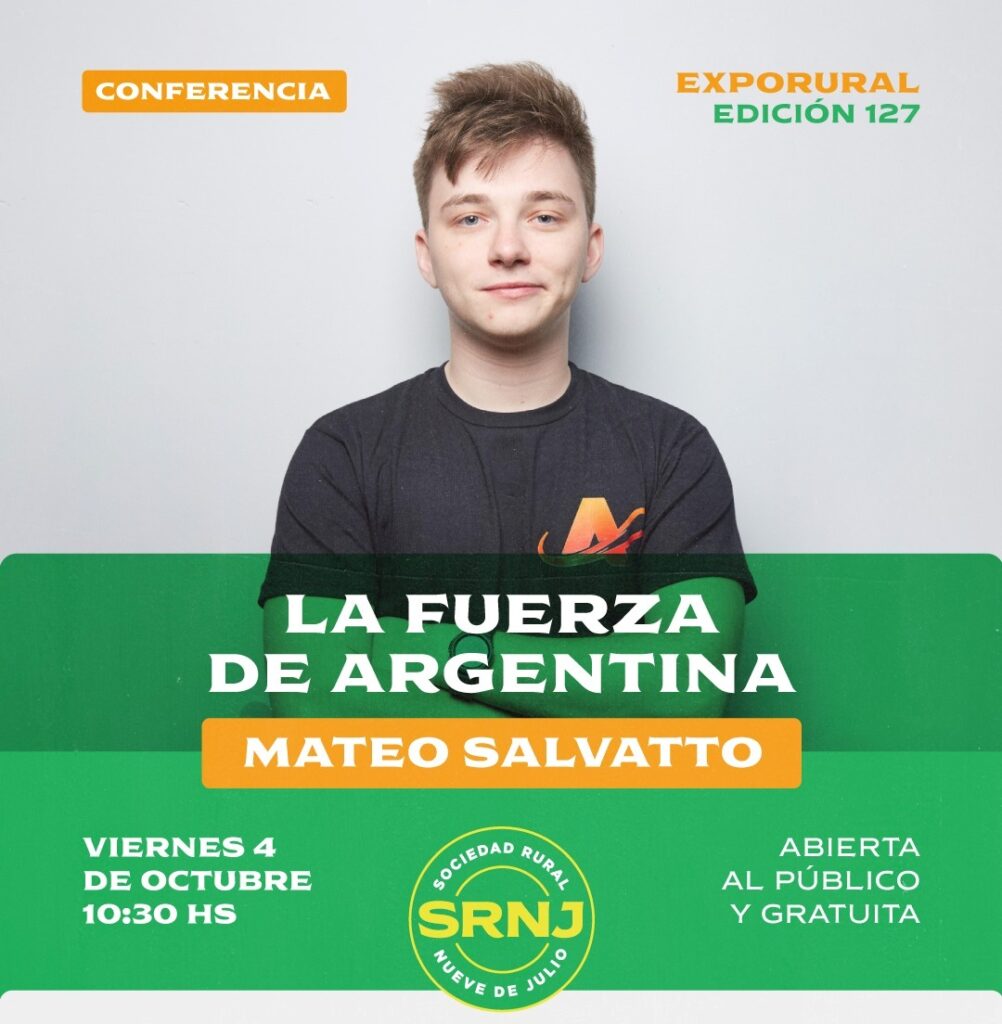 El creador de la aplicación “Háblalo”, Mateo Salvatto en la rural ...